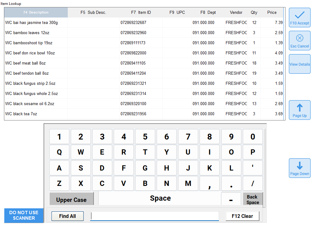 Item Lookup 